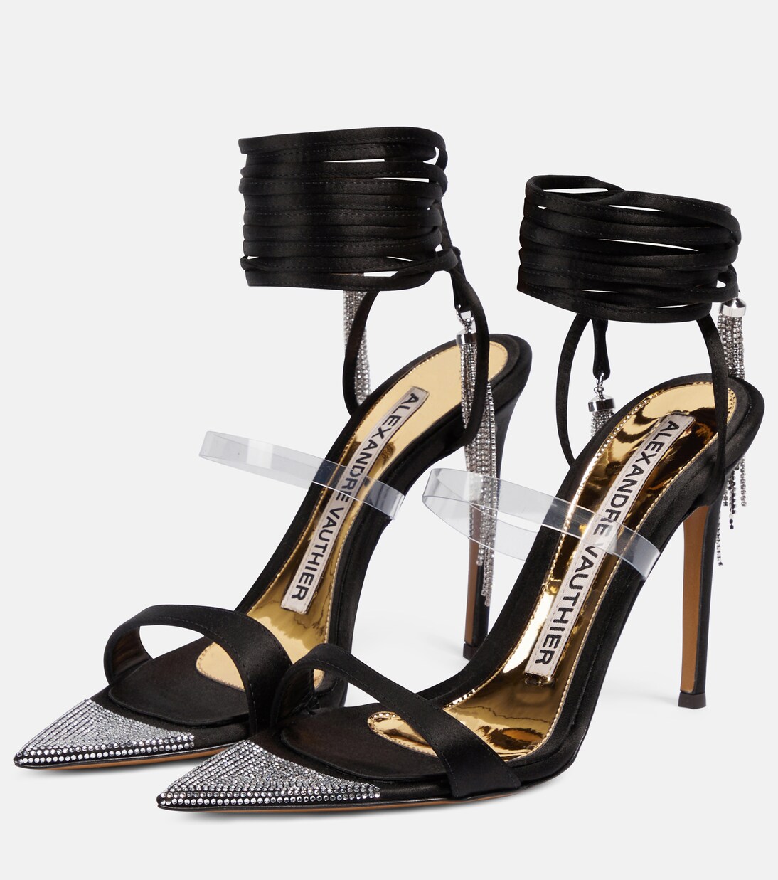 Metafisico 105 crystal-embellished sandals in black - Alexandre ...