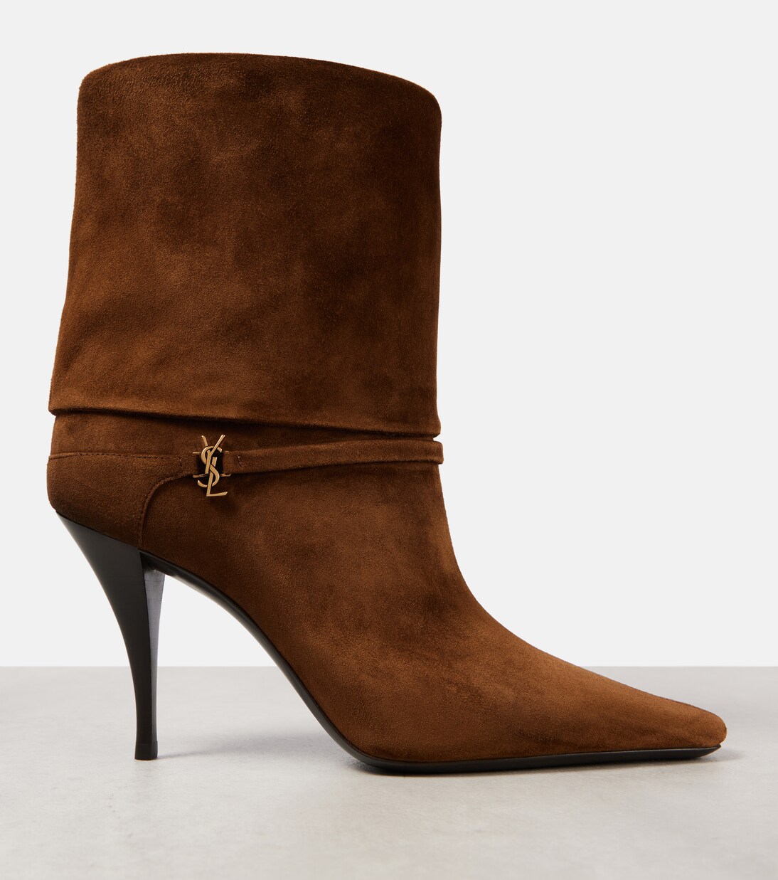 Vicky 90 suede ankle boots in brown - Saint Laurent | Mytheresa