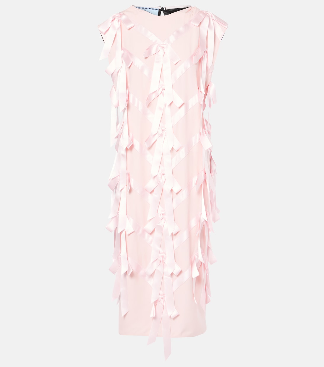 Ribbon midi dress in pink - Prada | Mytheresa