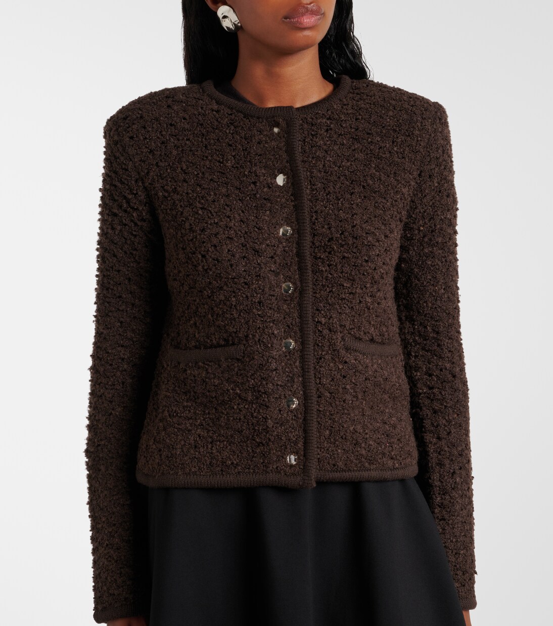 Lisson open-knit jacket in brown - Staud | Mytheresa