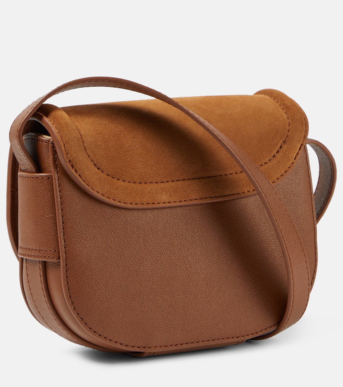 Mara Mini suede crossbody bag in brown - See By Chloe | Mytheresa