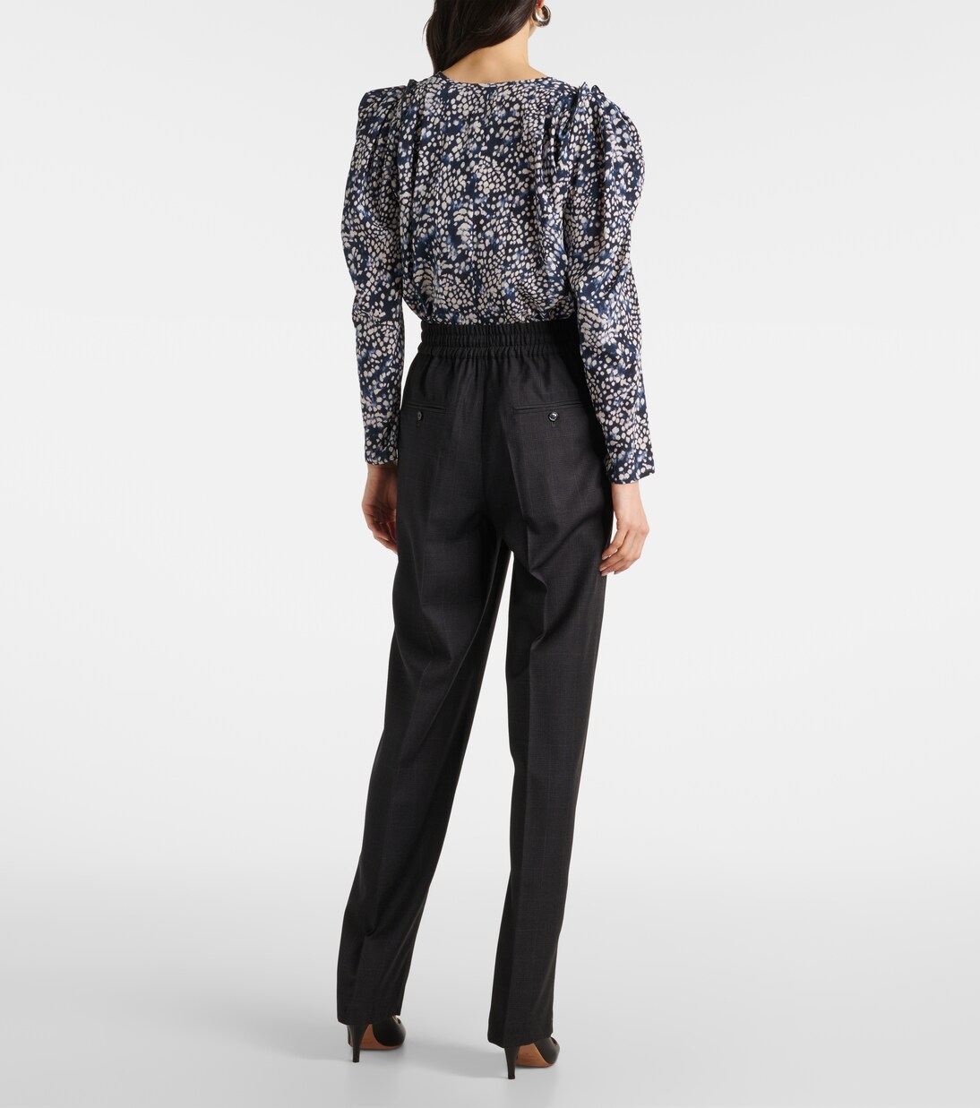 Liska checked wool-blend straight pants in black - Isabel Marant ...