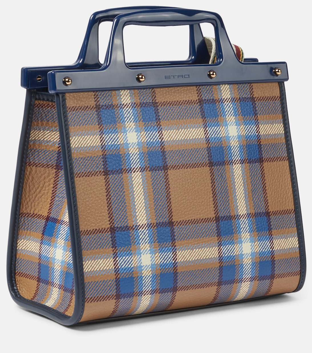 Love Trotter Small checked tote bag in multicoloured - Etro | Mytheresa