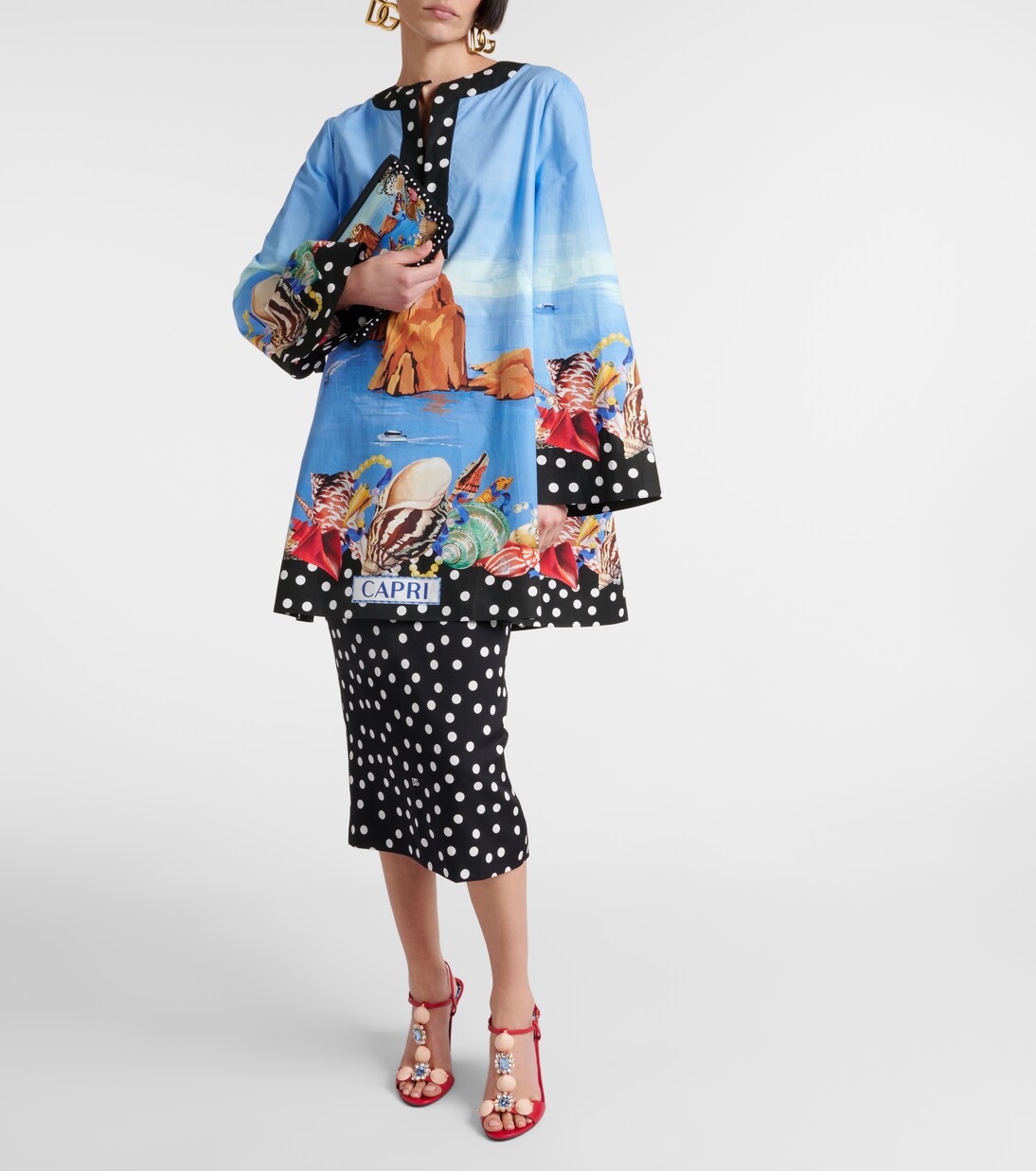 Capri printed cotton kaftan in multicoloured - Dolce Gabbana | Mytheresa