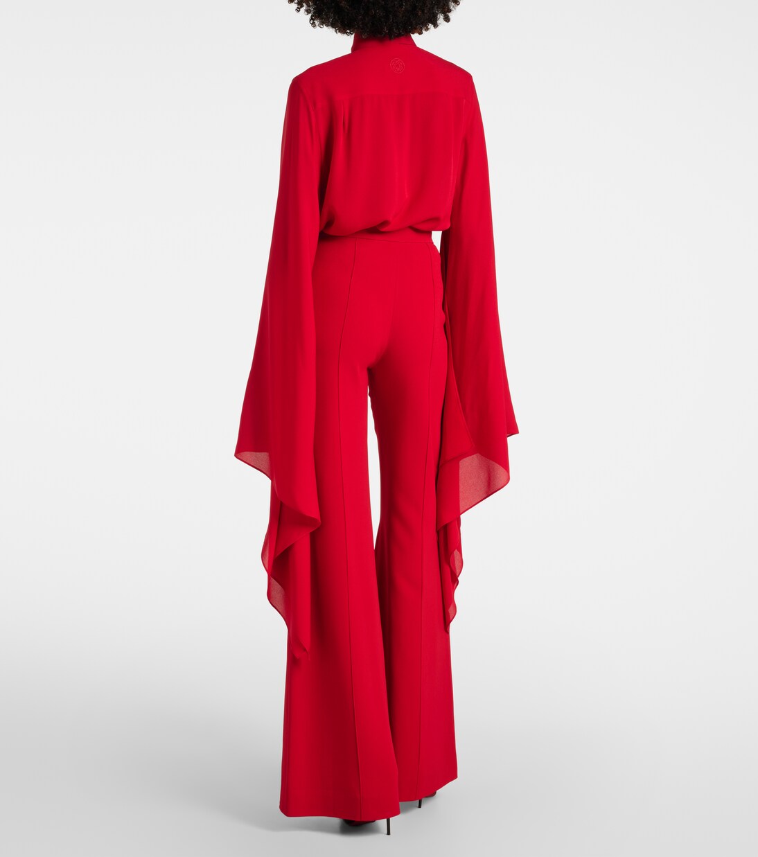 High-rise flared pants in red - Elie Saab | Mytheresa
