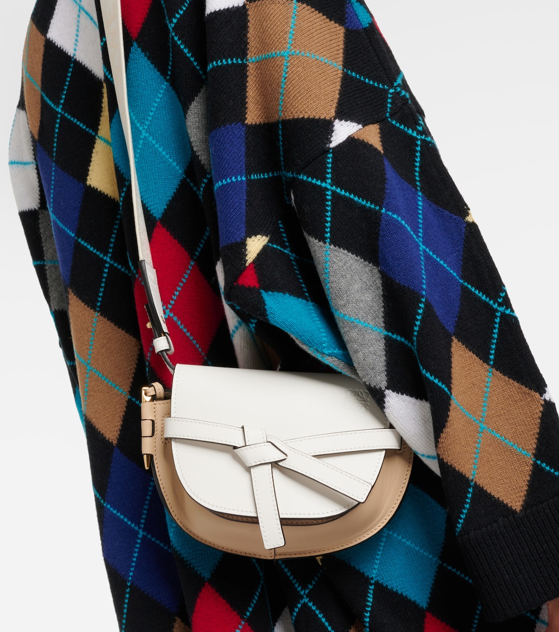 Gate Dual Mini leather shoulder bag in multicoloured - Loewe | Mytheresa