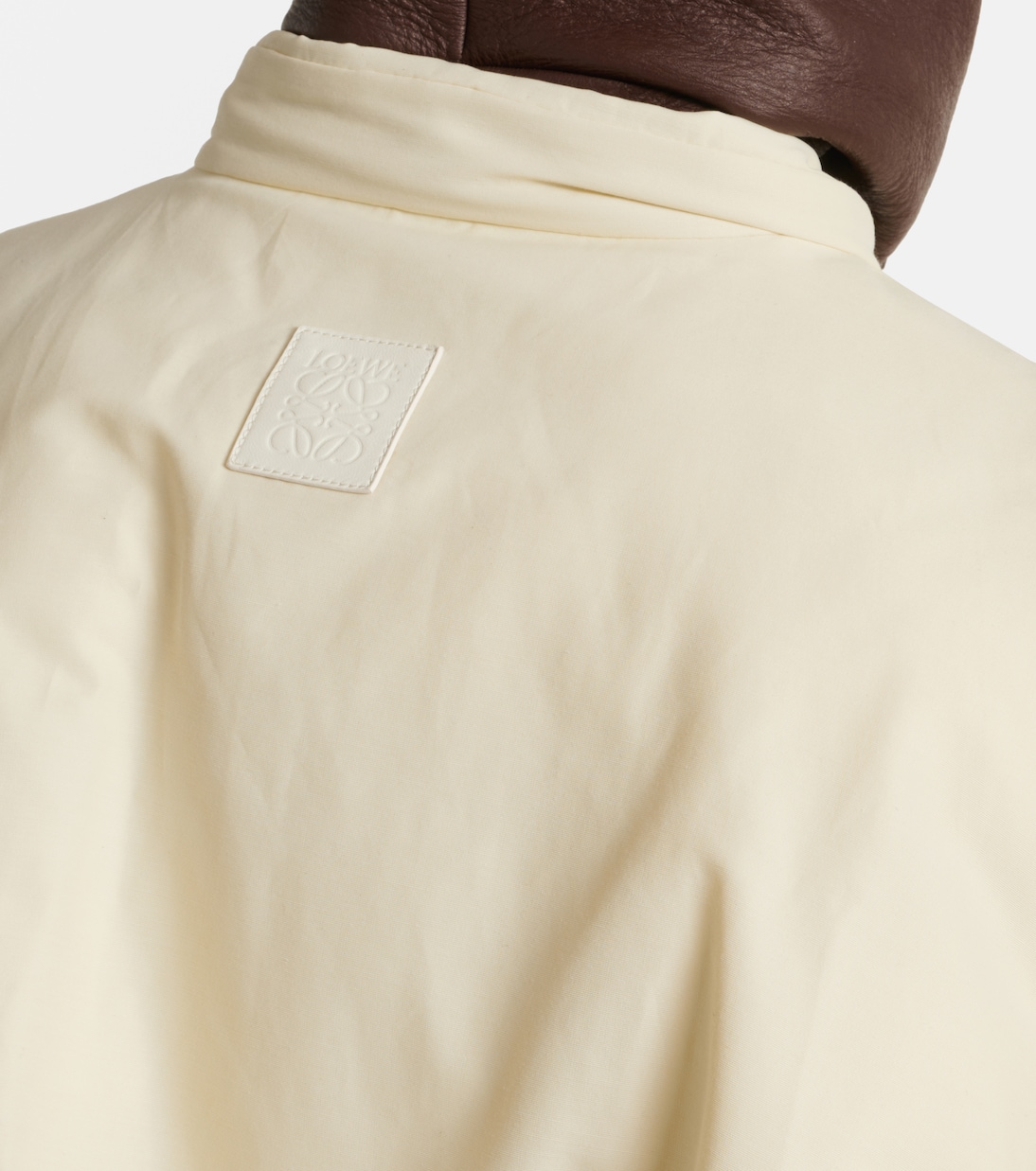 Shearling-trimmed cotton-blend puffer jacket in white - Loewe | Mytheresa