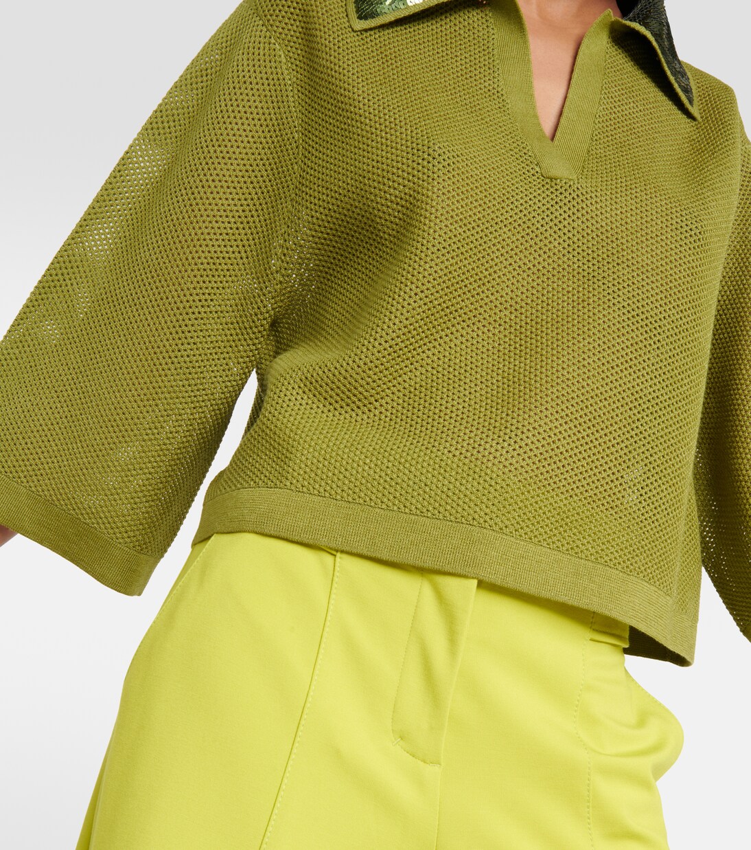 Essential Ease wool-blend crop top in green - Dorothee Schumacher ...
