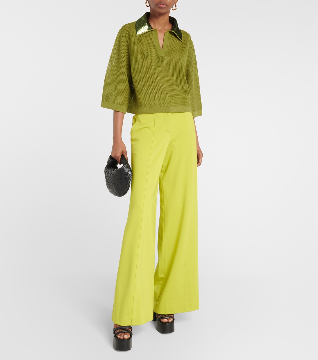Essential Ease wool-blend crop top in green - Dorothee Schumacher ...