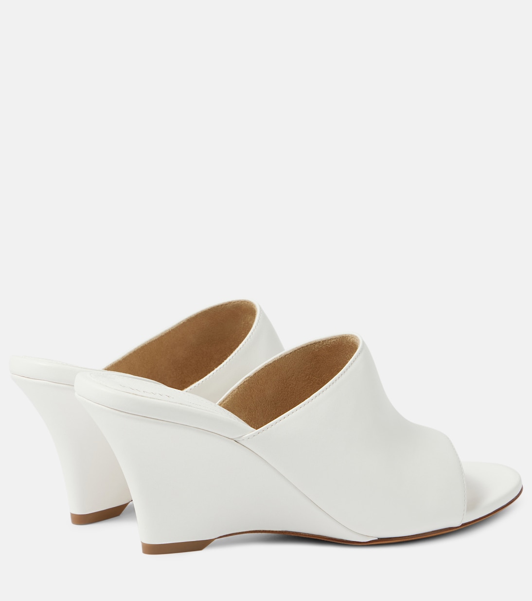 Marion leather wedge mules in white - Khaite | Mytheresa