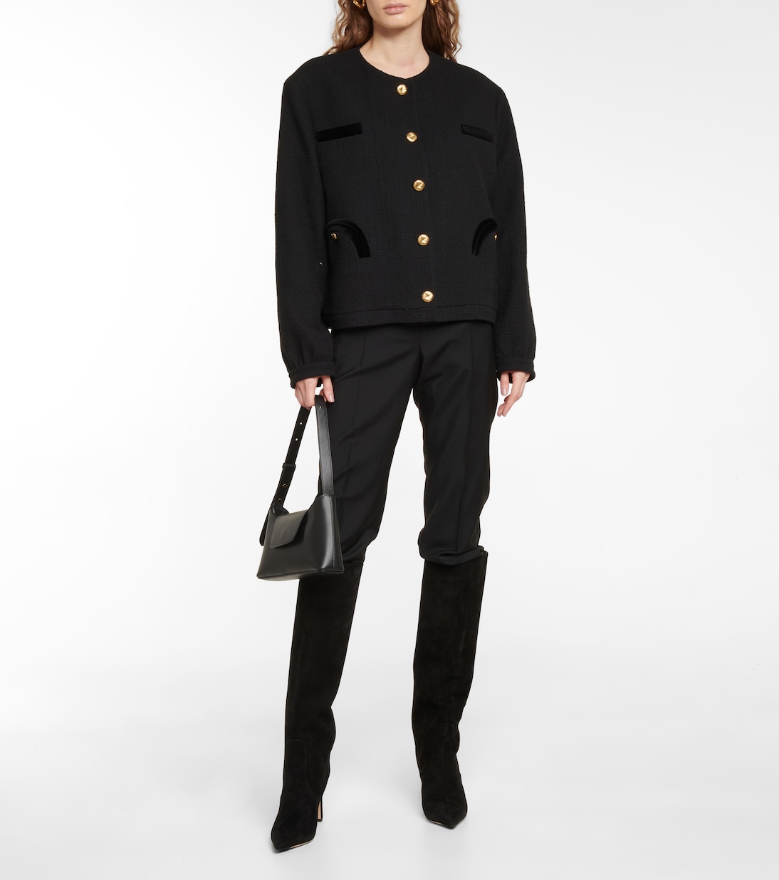Gliss Cotton Blend Bouclé Jacket In Black Blaze Milano Mytheresa
