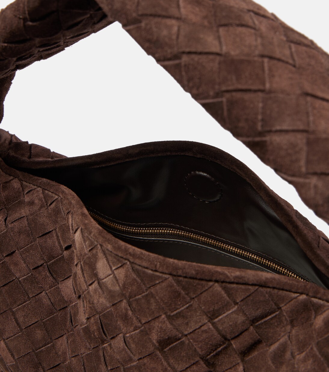 Bolso Hop Small de ante Intrecciato en marrón - Bottega Veneta | Mytheresa