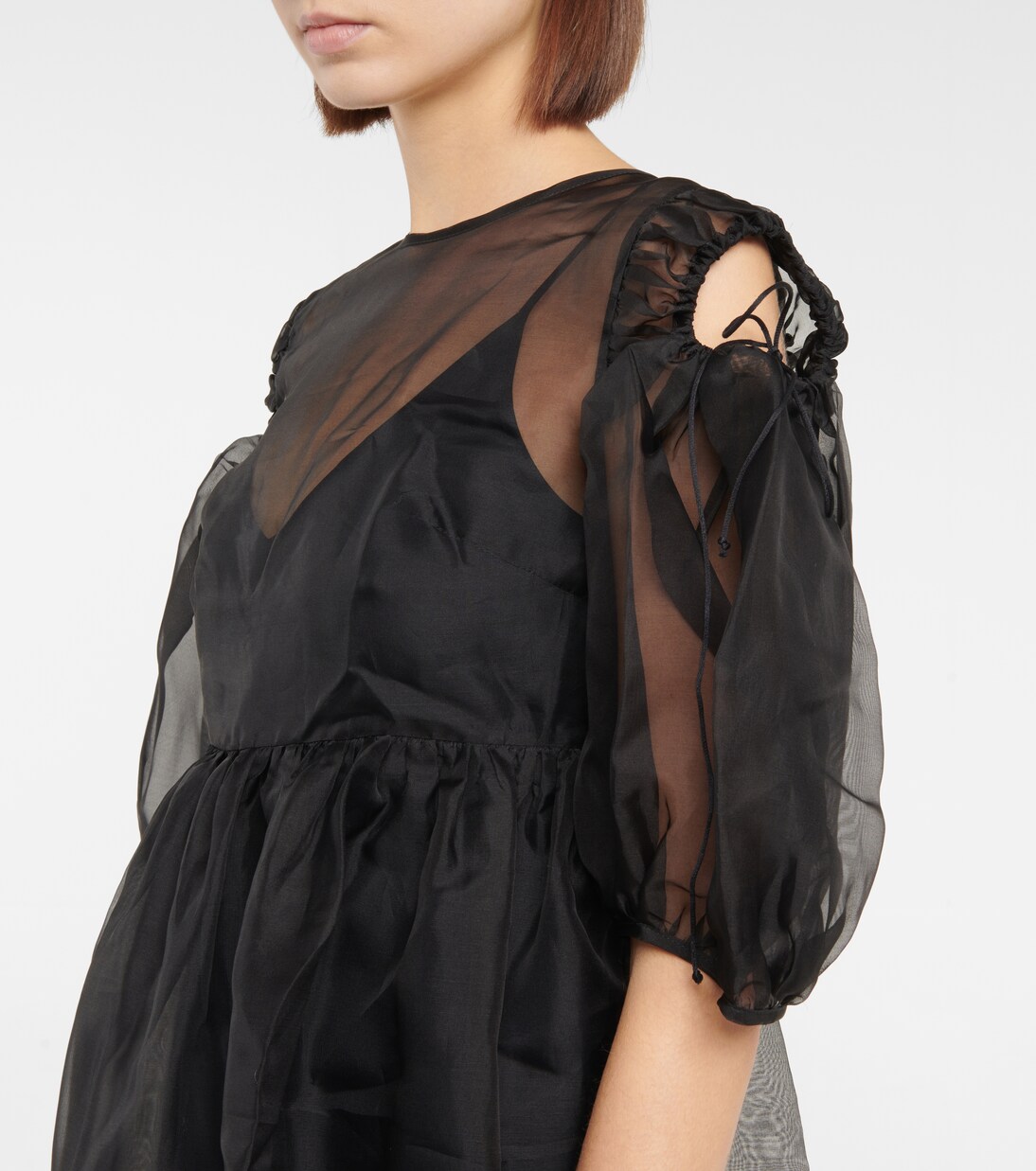 Judy Silk Organza Overlay Midi Dress In Black Cecilie Bahnsen Mytheresa