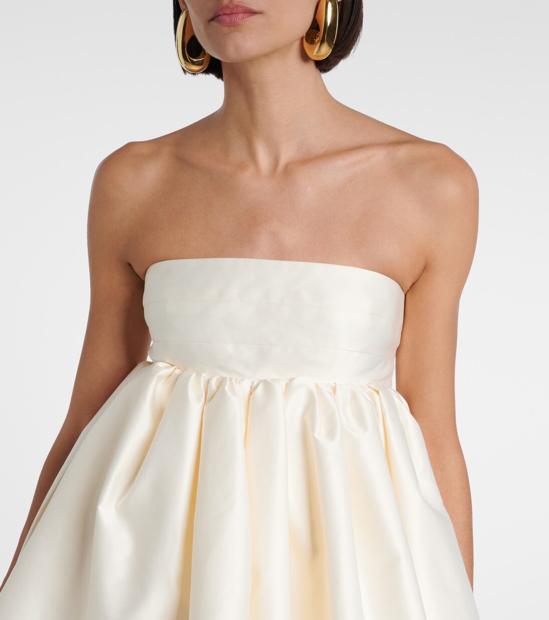 Strapless twill minidress in white - Rotate | Mytheresa