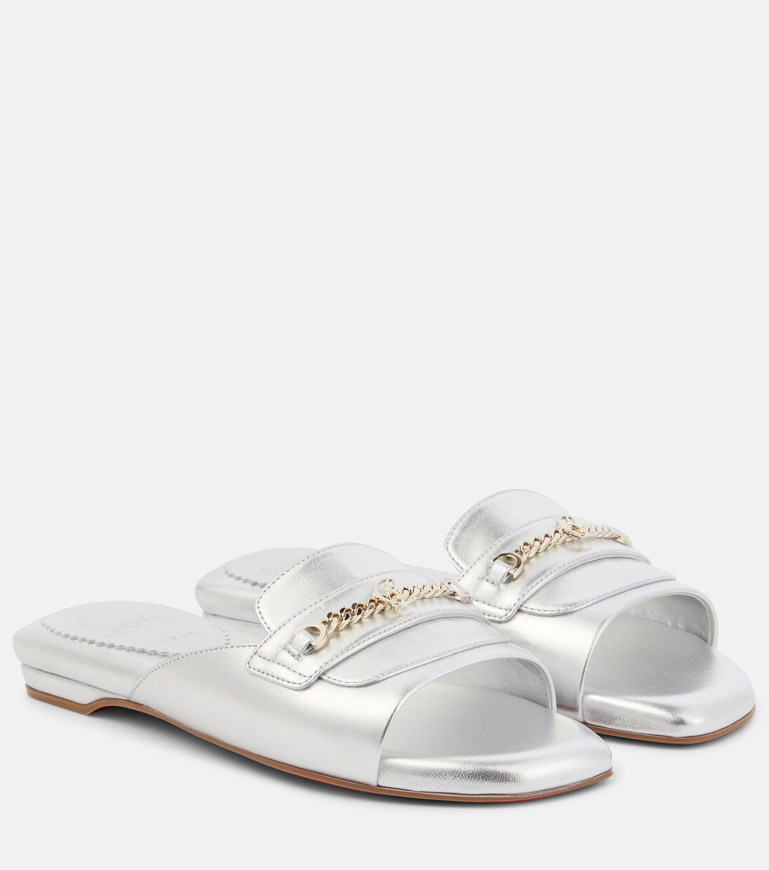 Miss MJ metallic leather mules in silver - Christian Louboutin | Mytheresa