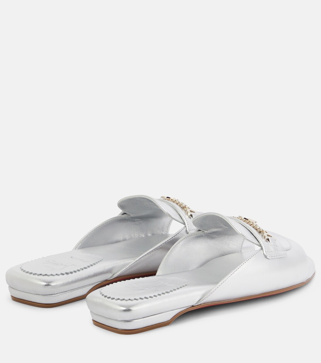Miss MJ metallic leather mules in silver - Christian Louboutin | Mytheresa
