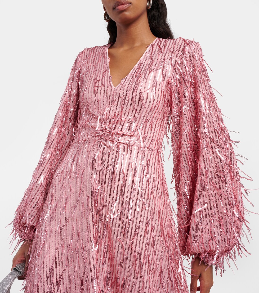 Sequined midi dress in pink - Rotate | Mytheresa