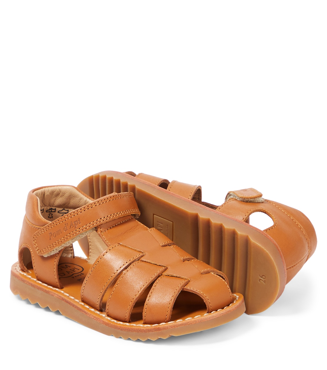 Waff Papy leather sandals in brown - Pom D Api | Mytheresa