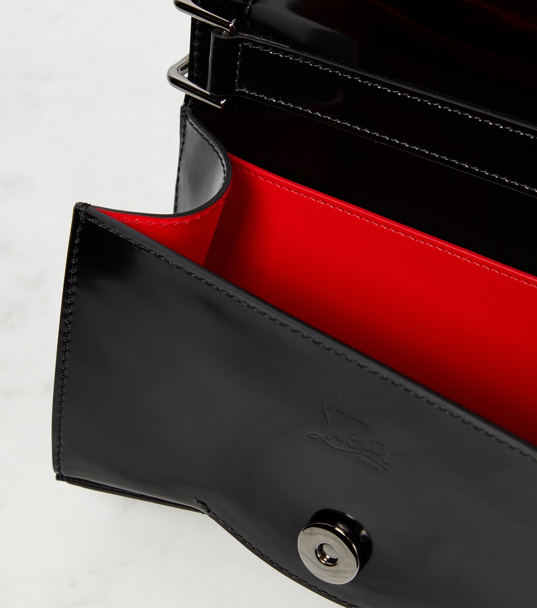 Loubi54 patent leather shoulder bag in black - Christian Louboutin ...