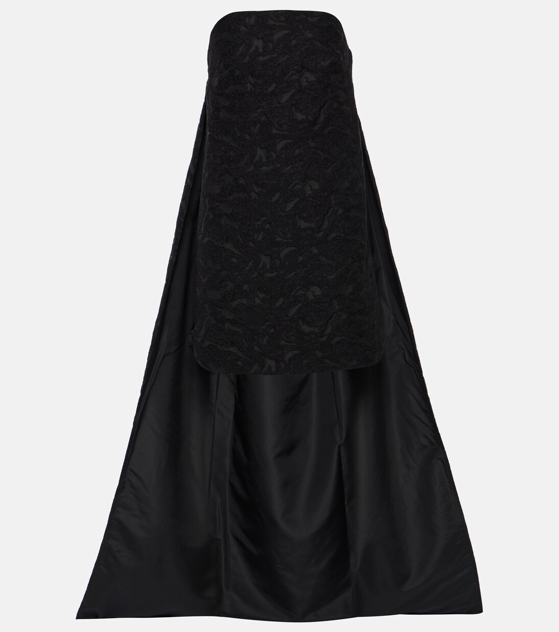 Strapless Paneled Jacquard Minidress In Black Max Mara Mytheresa