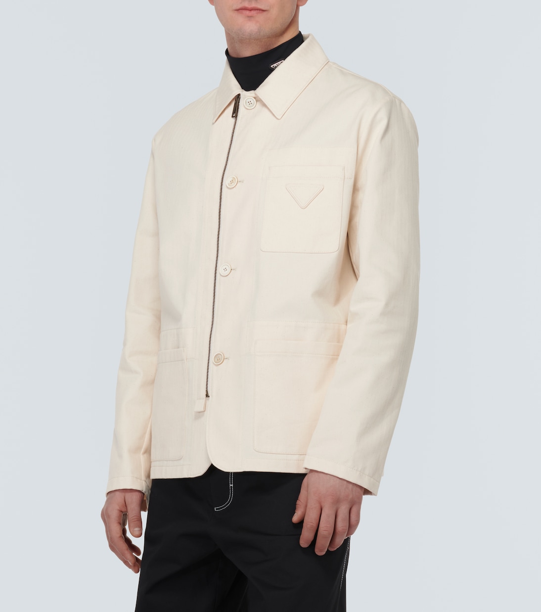 Cotton blouson jacket in white - Prada | Mytheresa