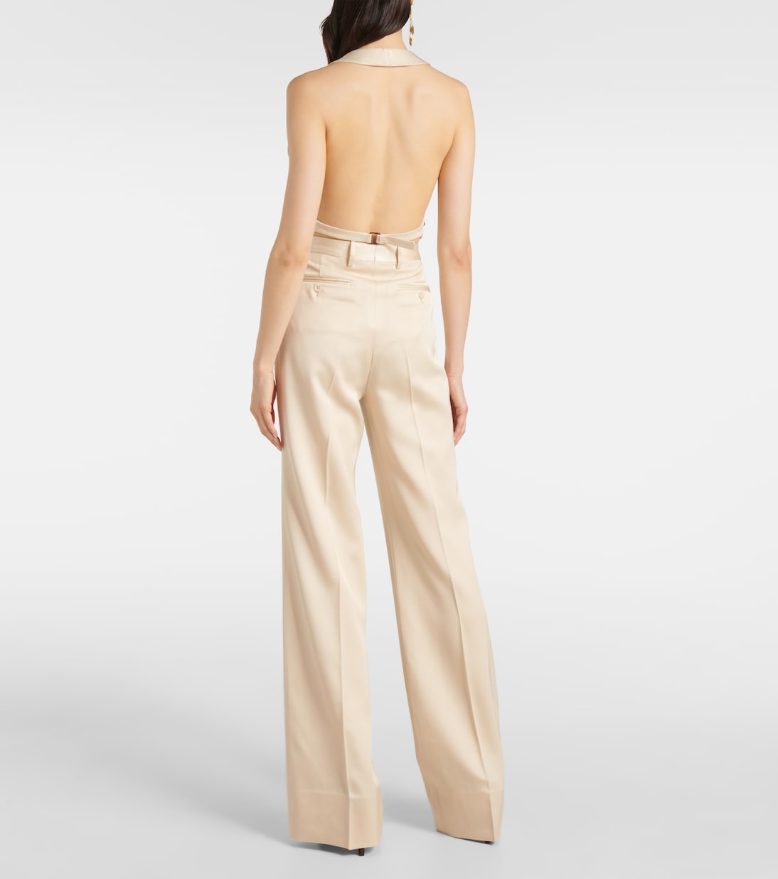 Silk and wool twill bootcut pants in beige - Tom Ford | Mytheresa