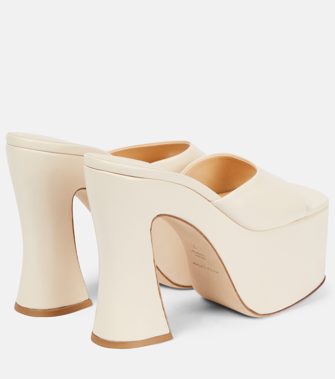 Leather platform mules in neutrals - Magda Butrym | Mytheresa