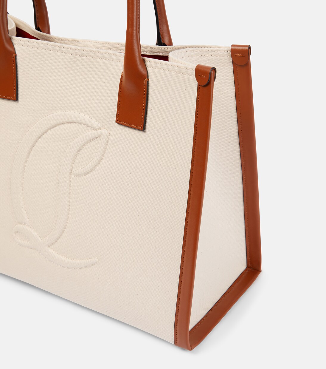 By My Side E/W Large canvas tote bag in beige - Christian Louboutin ...