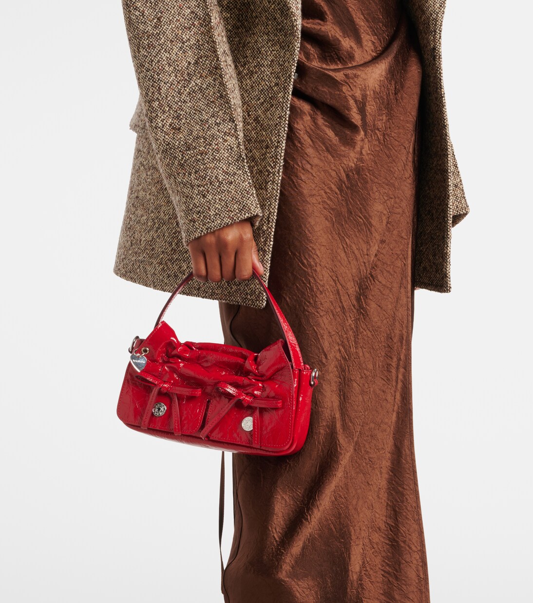 Multipocket Micro leather shoulder bag in red - Acne Studios | Mytheresa