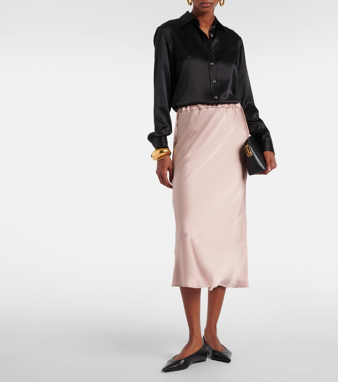 Editore satin midi skirt in black - Max Mara | Mytheresa