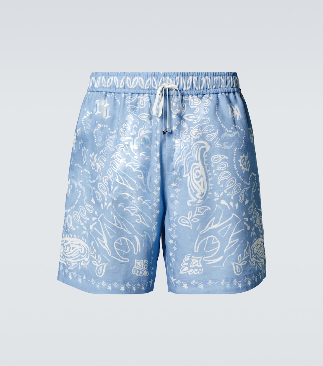 Bandana cotton-blend shorts in blue - Amiri | Mytheresa