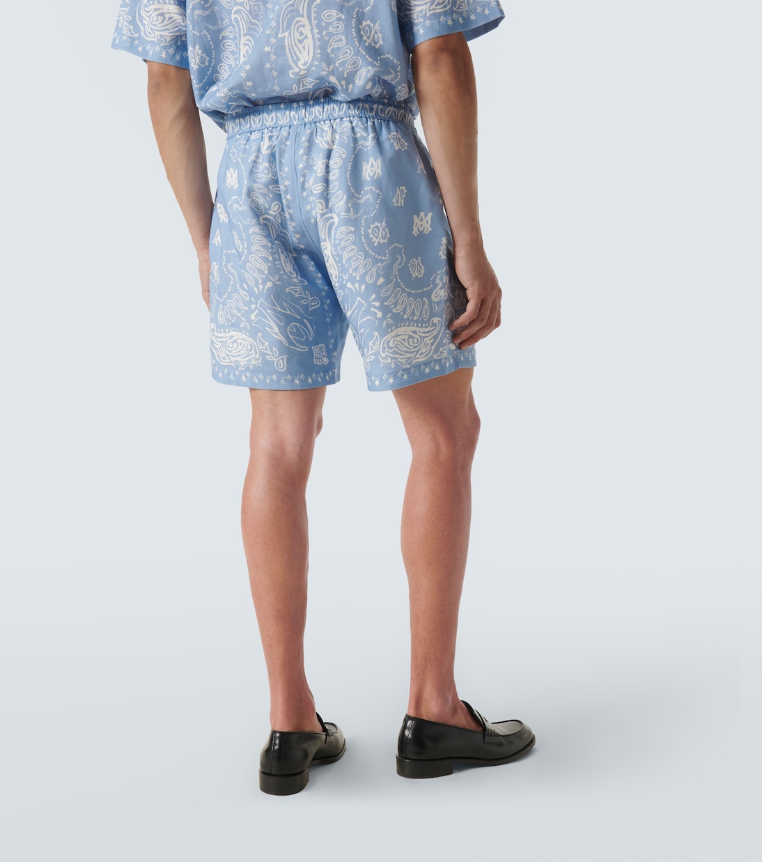 Bandana cotton-blend shorts in blue - Amiri | Mytheresa