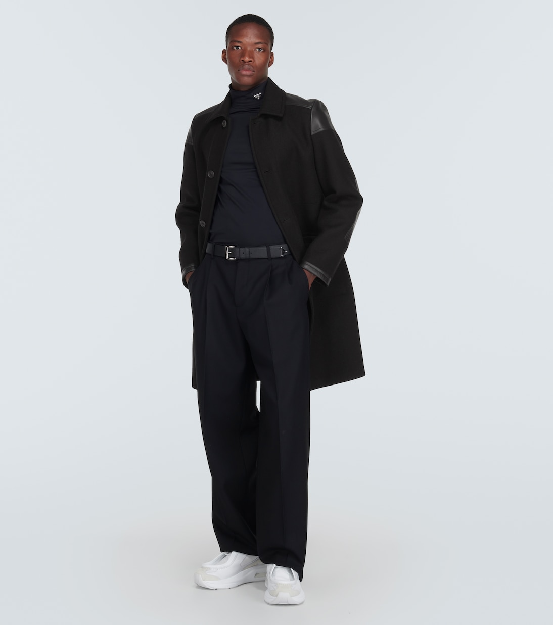 Systeme Leather Sneakers In White Prada Mytheresa