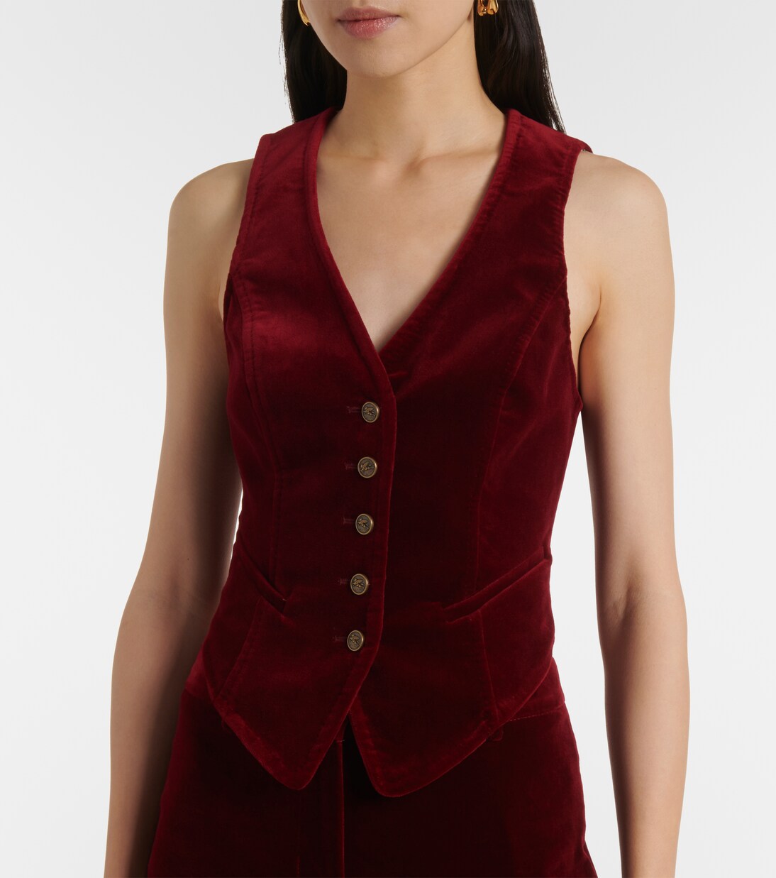 Cotton velvet vest in red - Etro | Mytheresa