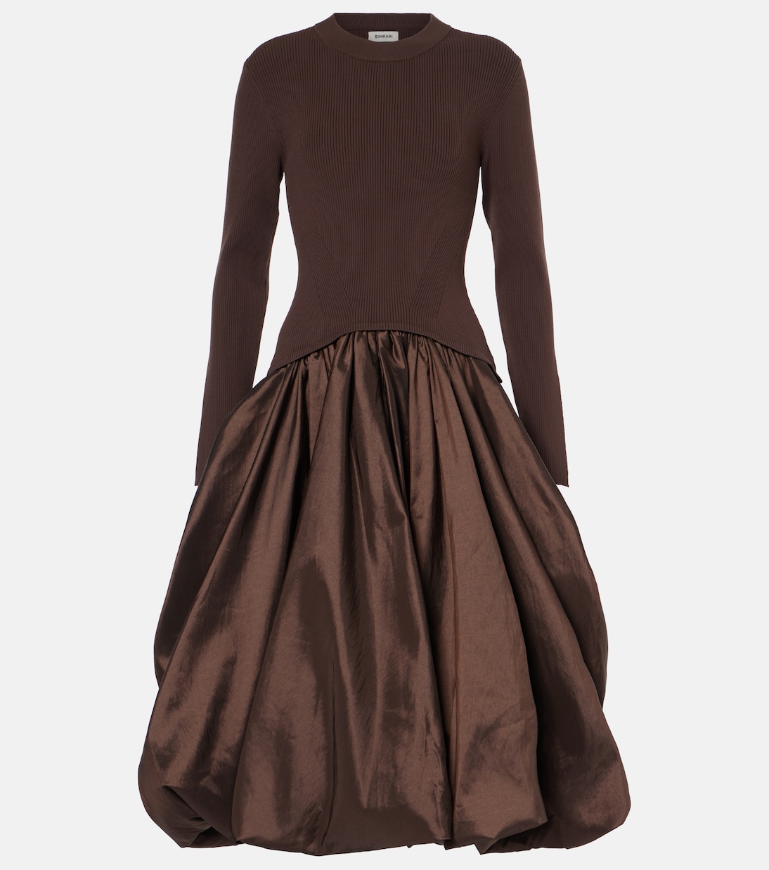 Kenlie gathered midi dress in brown - Simkhai | Mytheresa