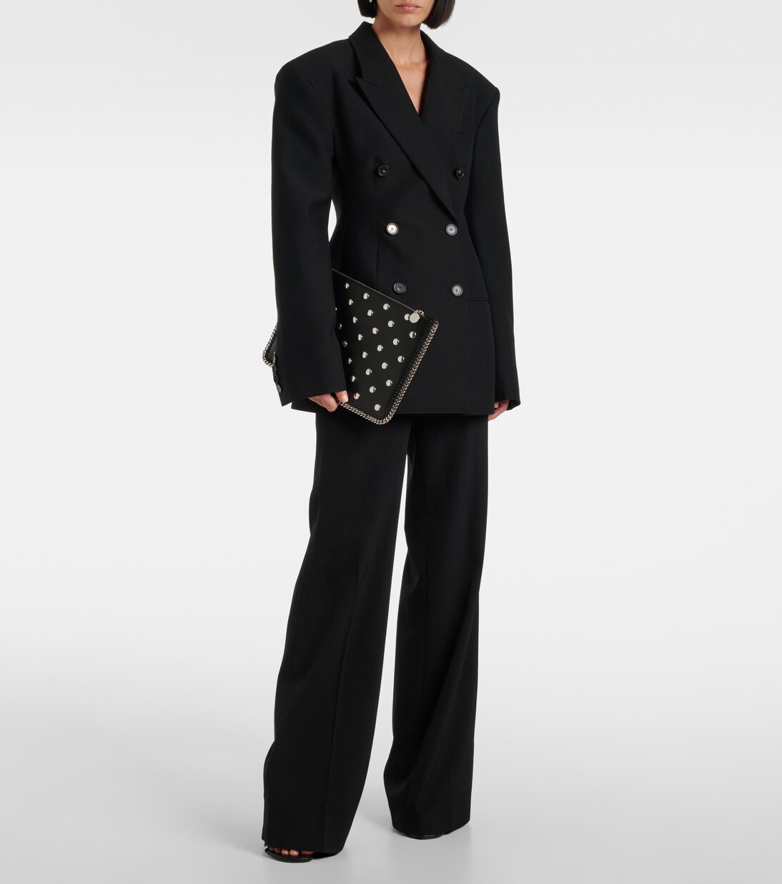Falabella studded clutch in black - Stella Mc Cartney | Mytheresa