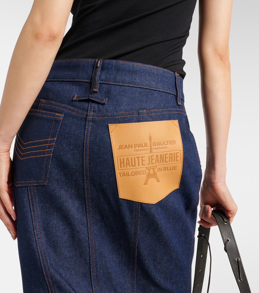 High-rise cotton maxi skirt in blue - Jean Paul Gaultier | Mytheresa