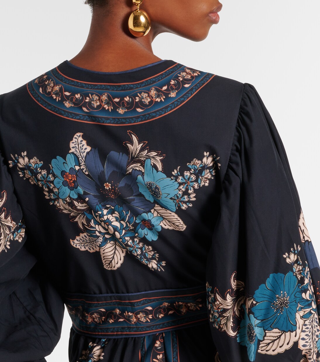 Blossom Tapestry cotton midi dress in black - Farm Rio | Mytheresa