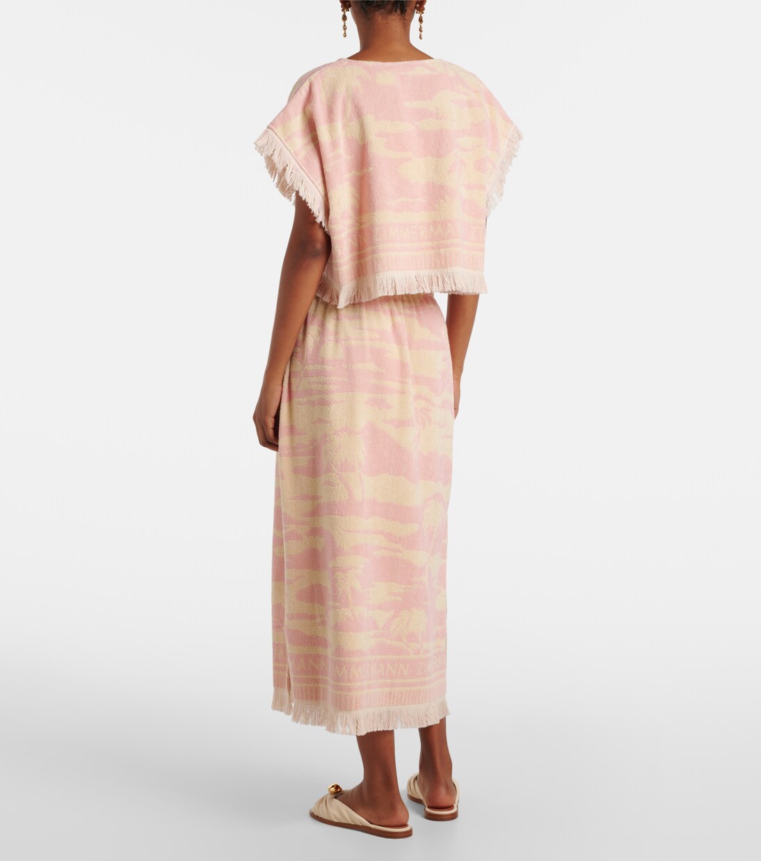 Maxine cotton terry crop top in pink - Zimmermann | Mytheresa