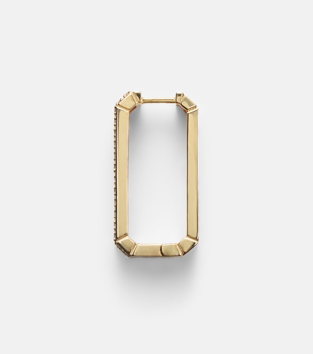 Long Candy 18kt gold single earring with diamonds in gold - Eera ...