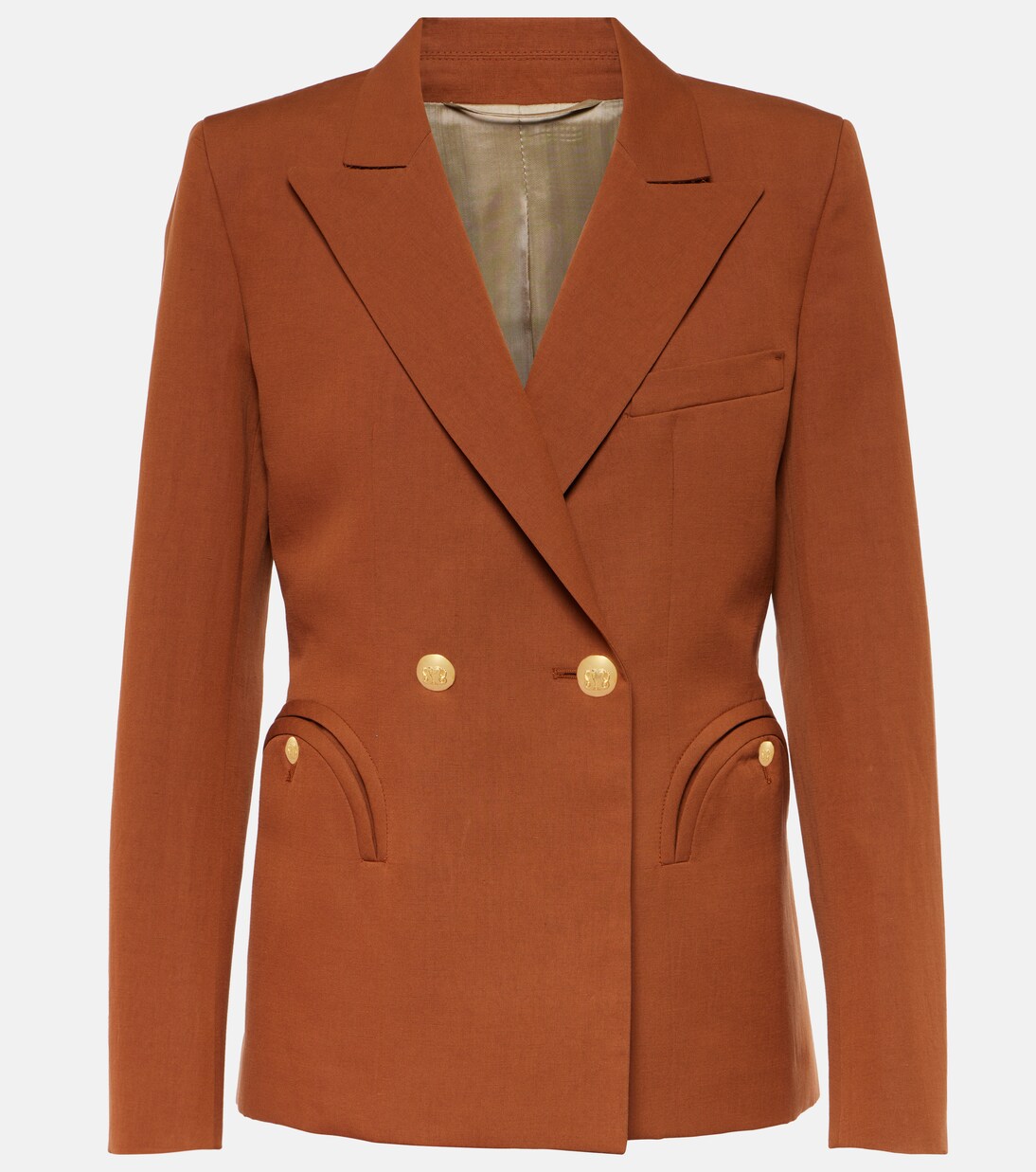 Dojo Rust Charmer cotton and linen blazer in orange - Blaze Milano ...