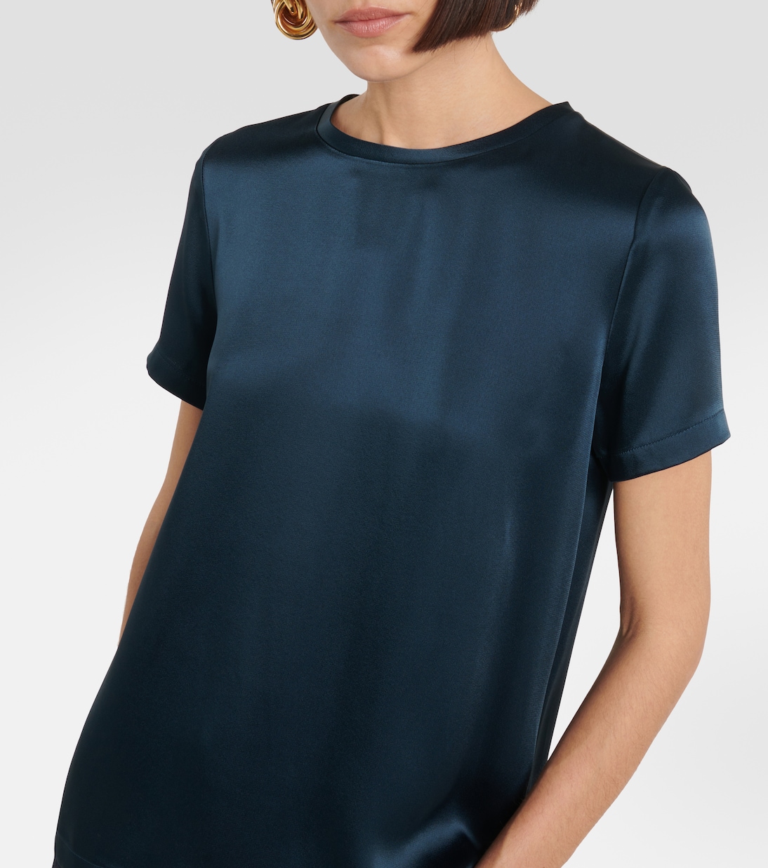Rebecca satin top in blue - S Max Mara | Mytheresa