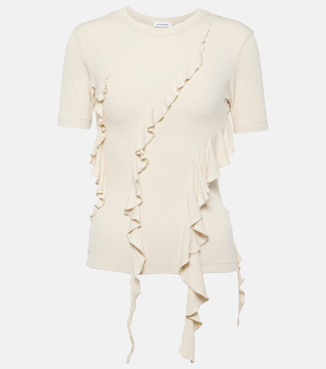 Fringed top in beige - Acne Studios | Mytheresa