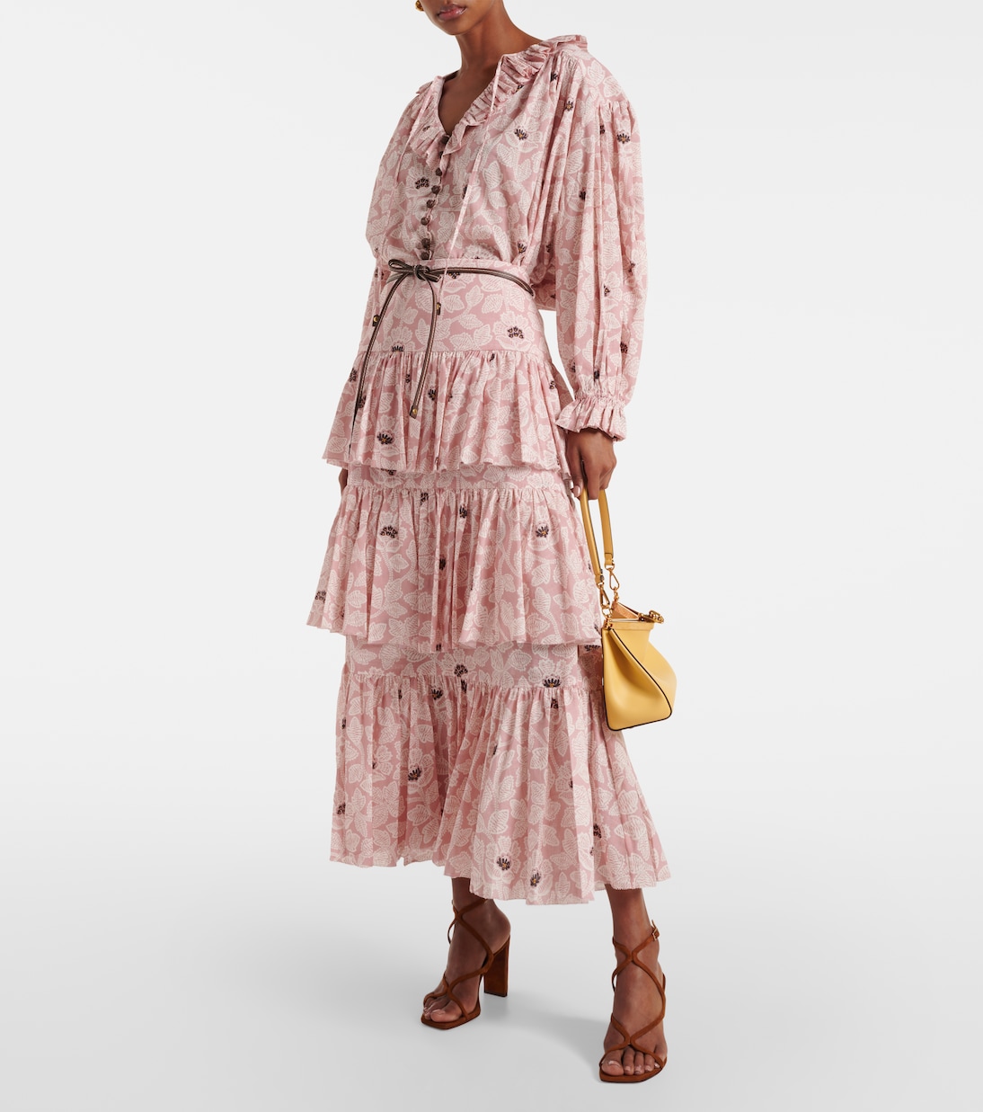 Ottie floral midi skirt in pink - Zimmermann | Mytheresa