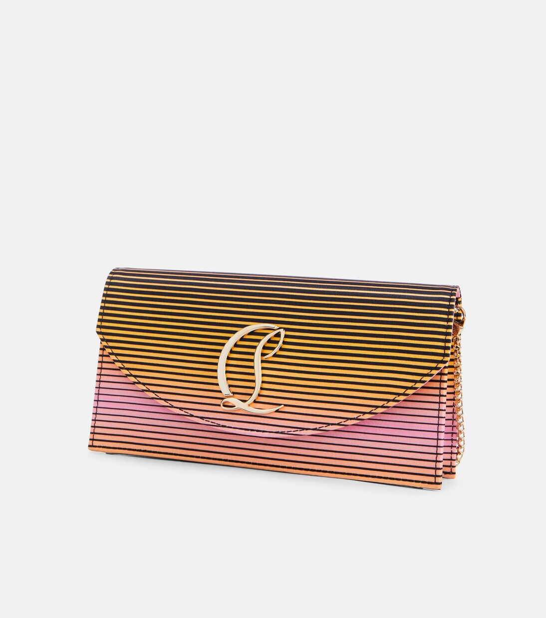 Loubi54 CL Logo satin clutch in multicoloured - Christian Louboutin ...