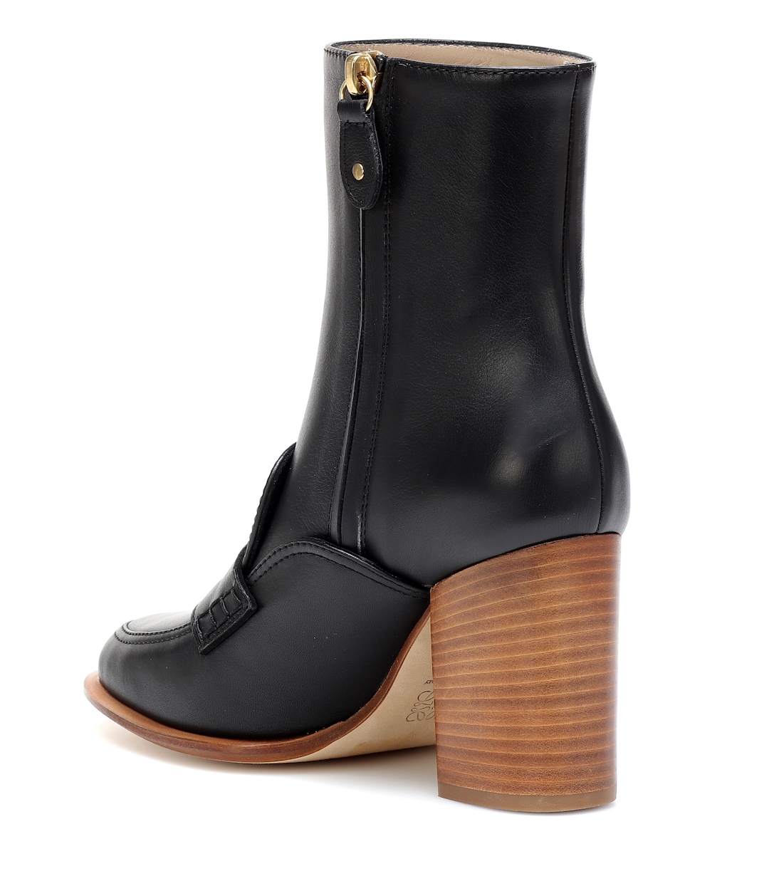 Leather loafer ankle boots in black - Loewe | Mytheresa