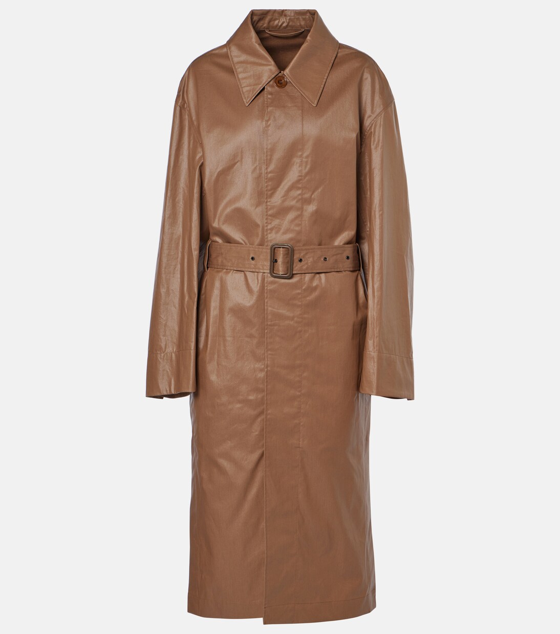 Belted cotton raincoat in beige - Lemaire | Mytheresa