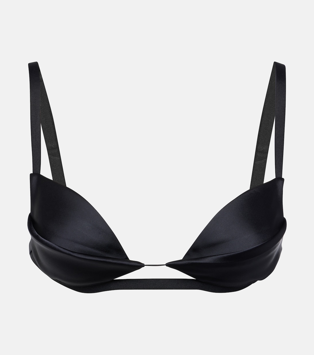 Double Petal satin bra top in black - Nensi Dojaka | Mytheresa