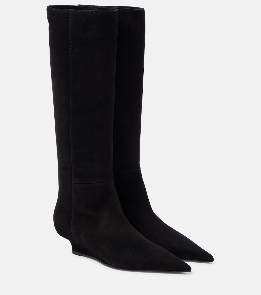 Sharp 40 suede knee-high boots in black - Toteme | Mytheresa