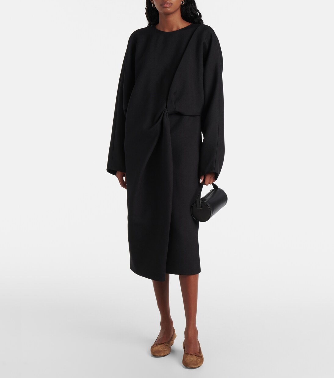 Awar shearling-lined suede ballet flats in brown - The Row | Mytheresa